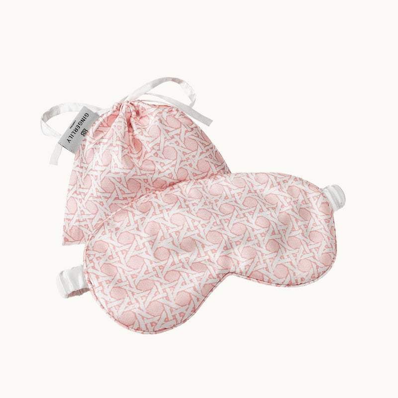 Rattan Pink Silk Eye Mask | 100% Silk Sleep Mask | Gingerlily ...