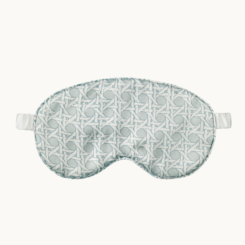 Rattan Blue Silk Eye Mask | 100% Silk Sleep Mask | Gingerlily ...